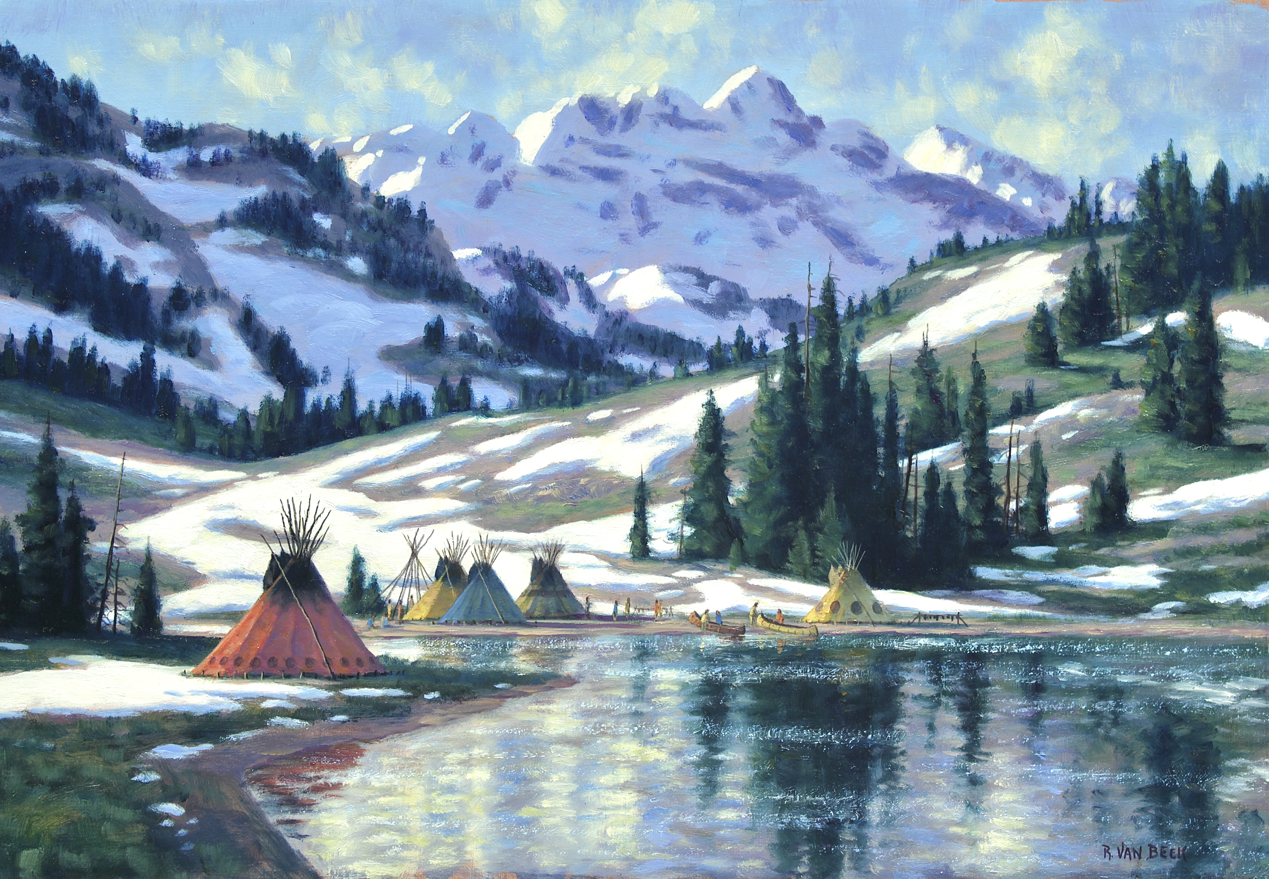 Spring Camp in the Wind River by Randy Van Beek - Bozeman Art Museum
